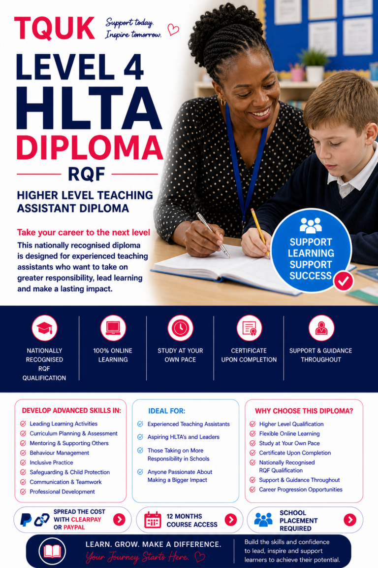 Higher Level Teaching Assistant Courses | HLTA Level 4 Online